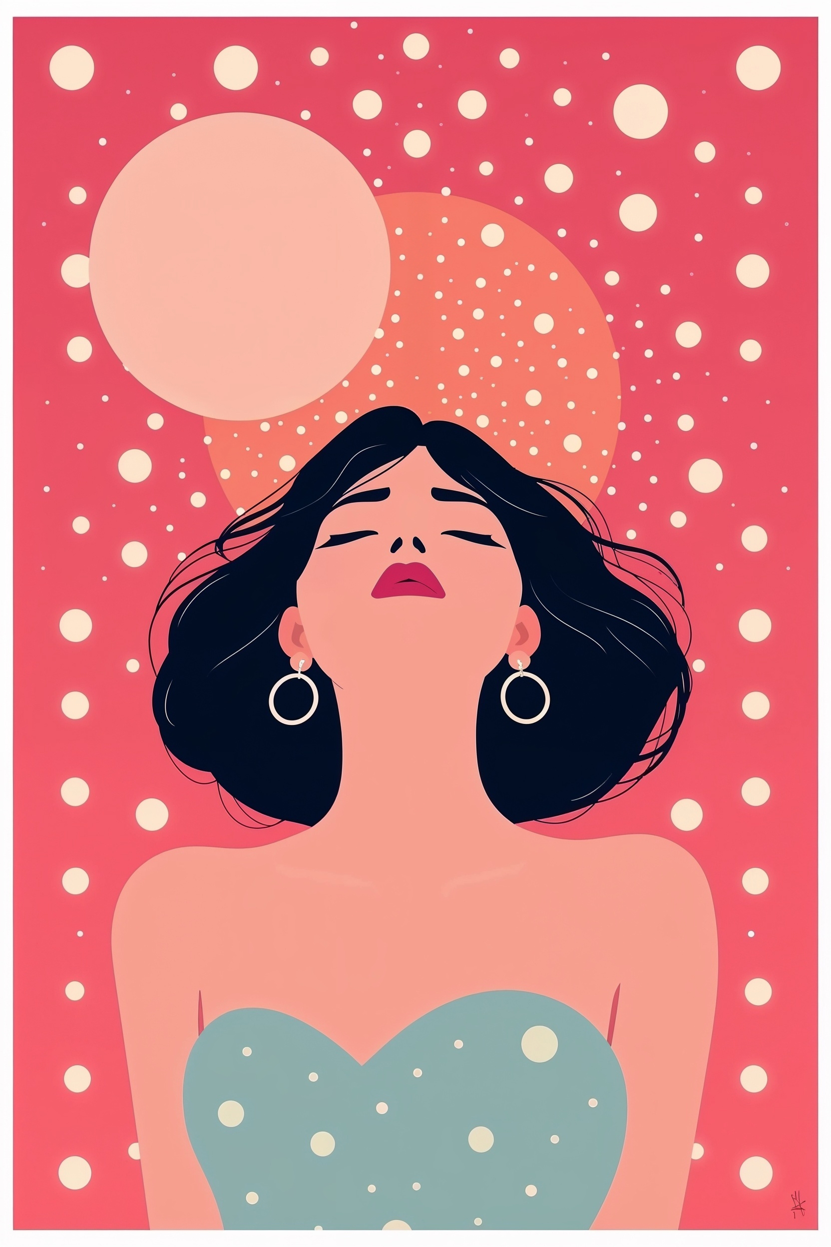 Mystic Muse Poster – Kusama-Inspired Sensual Flat Art