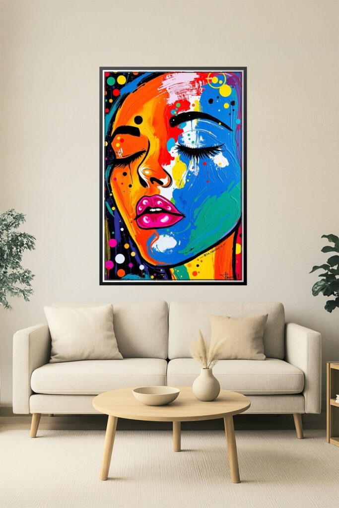 Colorburst Muse Poster – Vibrant Pop Art Portrait Wall Decor